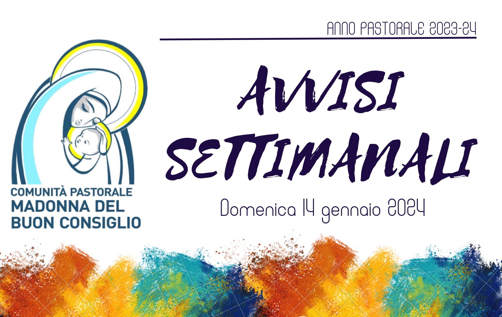 Avvisi: 14 gennaio 2024 | Comunità Pastorale Madonna del Buon Consiglio